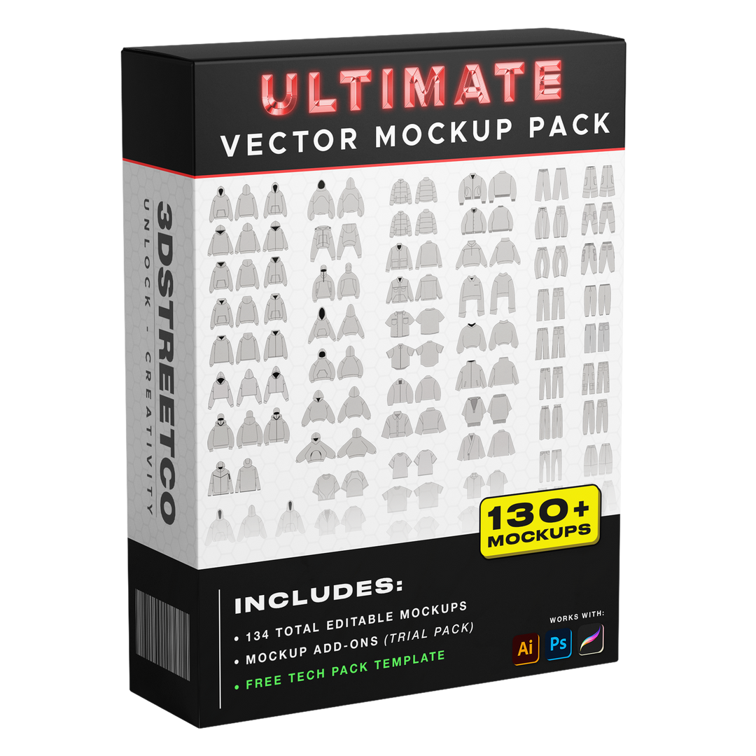 Ultimate Clothing Mockup Pack – 130+ Vector Templates – 3DStreetCo