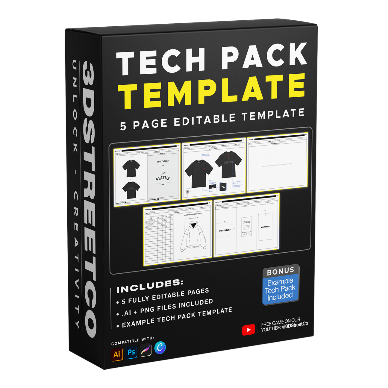 Tech Pack Template | Editable Fashion Design Files – 3DStreetCo