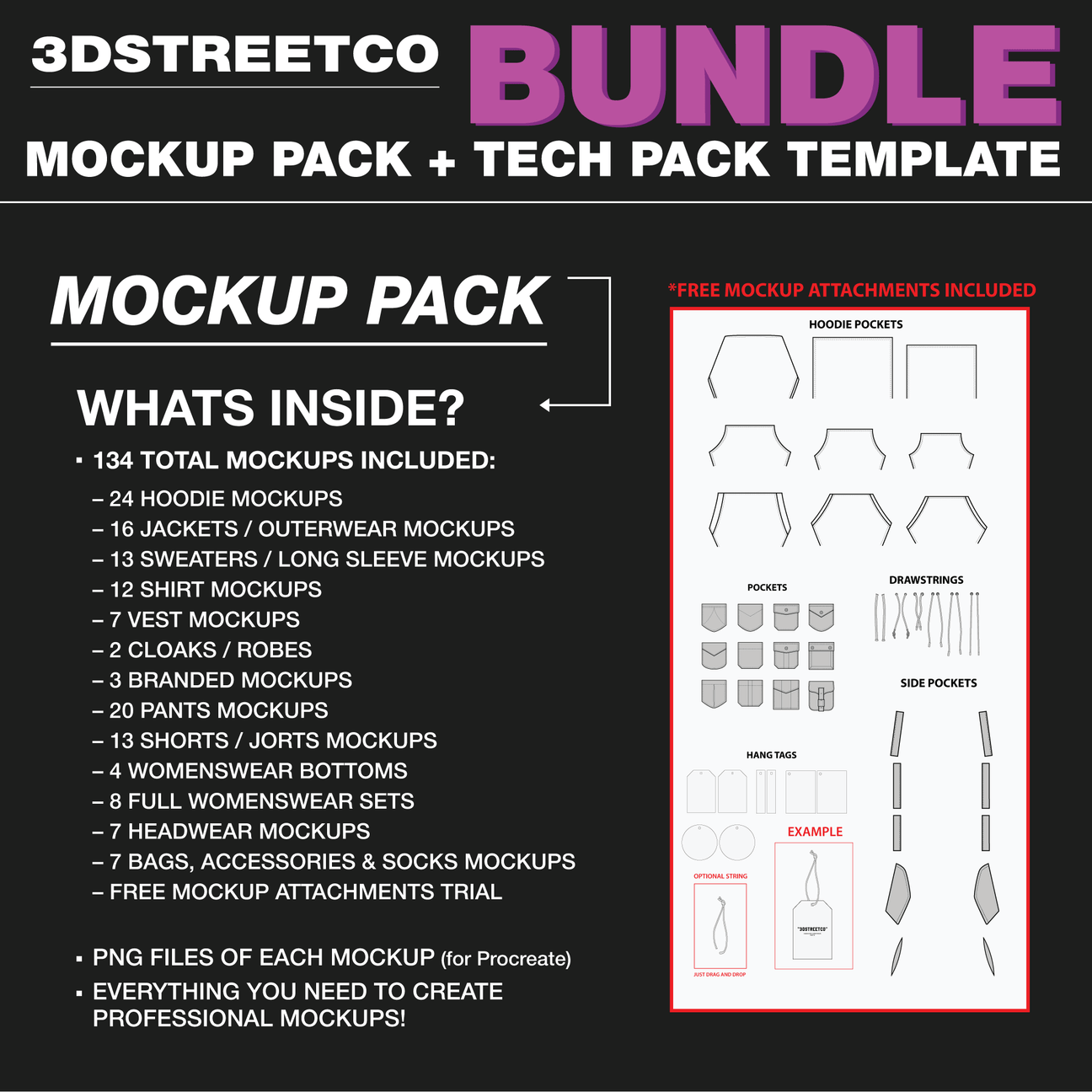 Ultimate Vector Bundle: Clothing Mockups + Tech Pack Template – 3DStreetCo