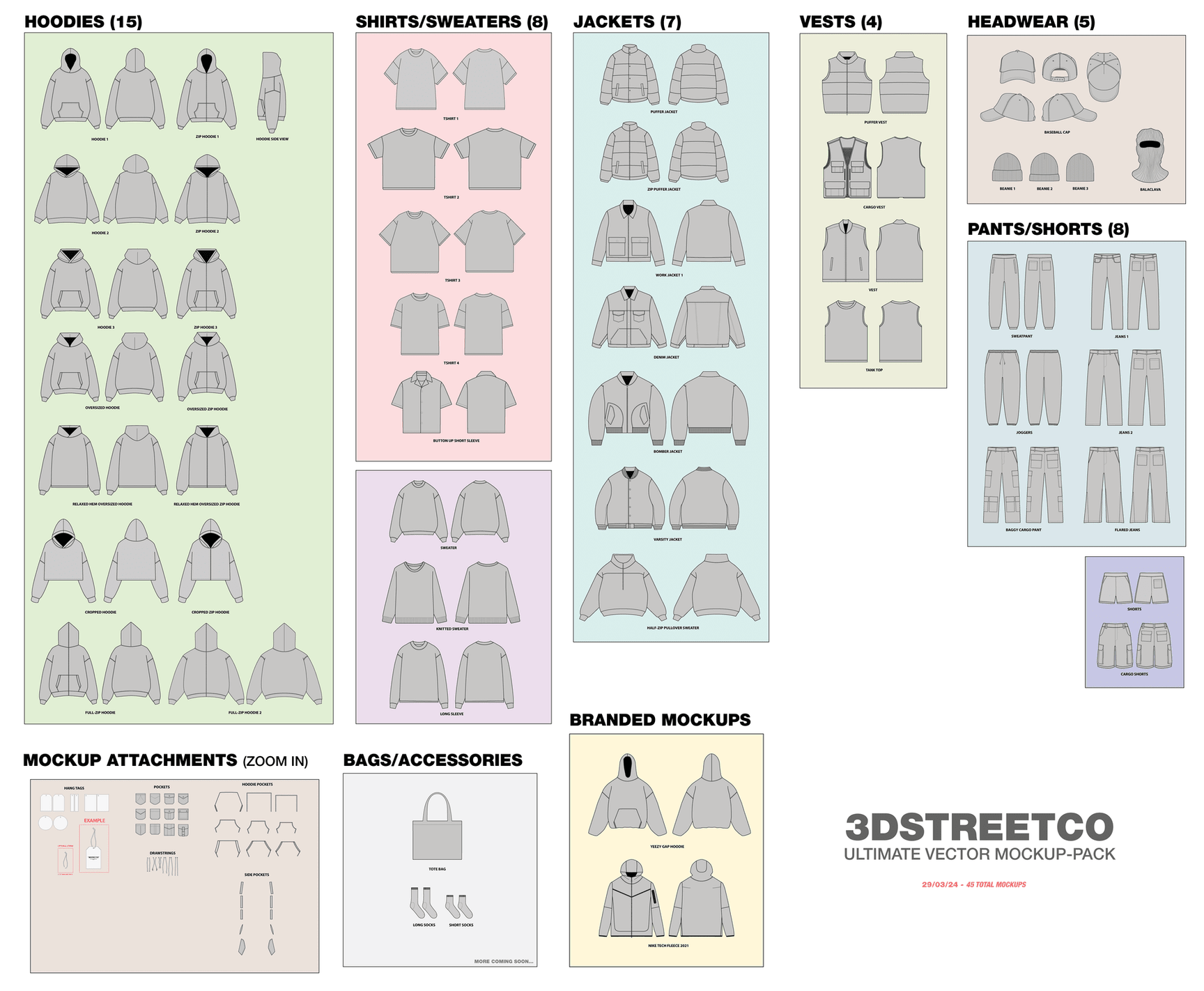 44 High-Quality Garment Mockups | Ultimate Apparel Mockup Pack for ...