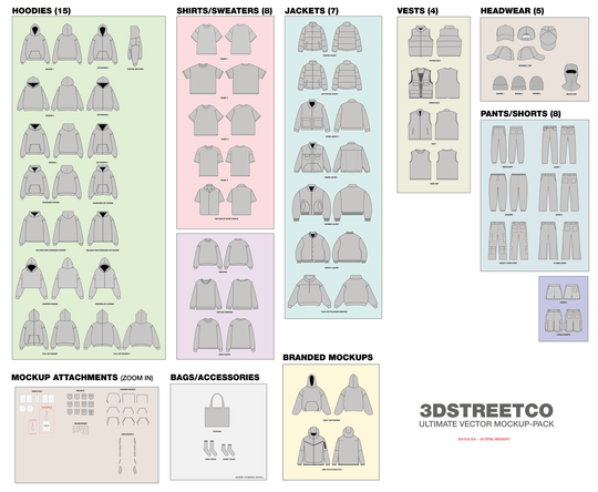 44 High-Quality Garment Mockups | Ultimate Apparel Mockup Pack for Designers – 3DStreetCo