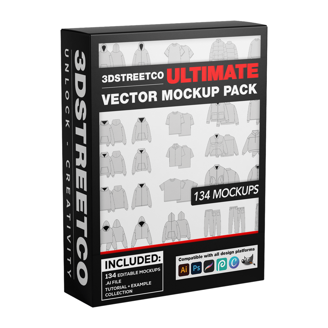 Ultimate Clothing Mockup Pack – 130+ Vector Templates – 3DStreetCo